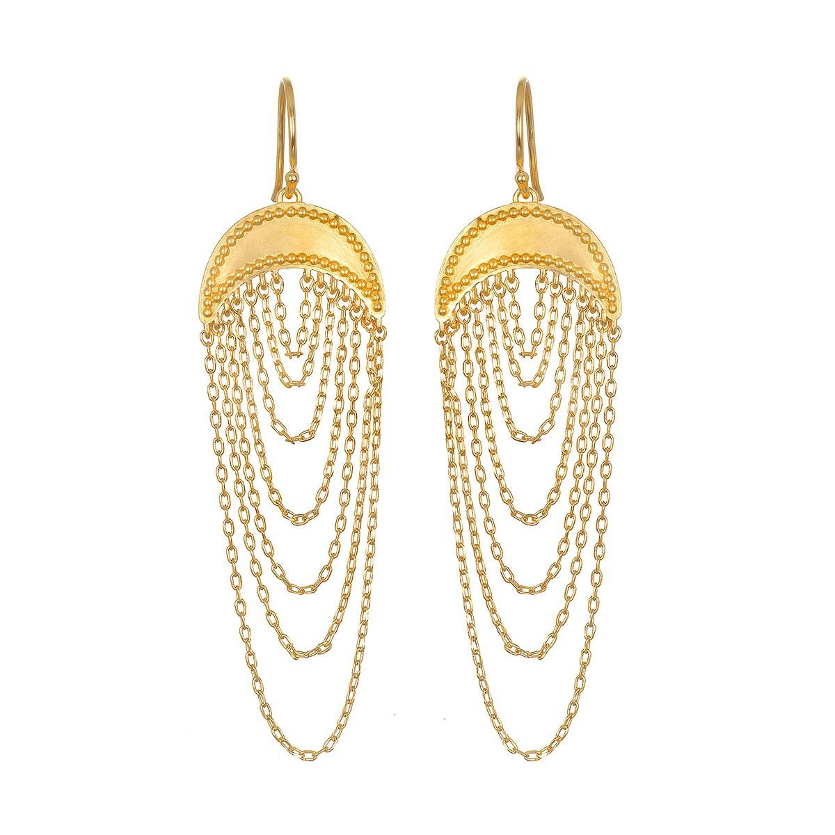 Satya Jewelry Ohrringe Scattered Moonlight Chain Moon vergoldet
